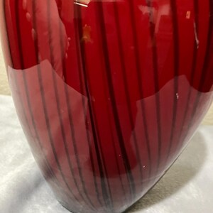 Vintage Hand Blown Black and Red Colored Vase - Etsy