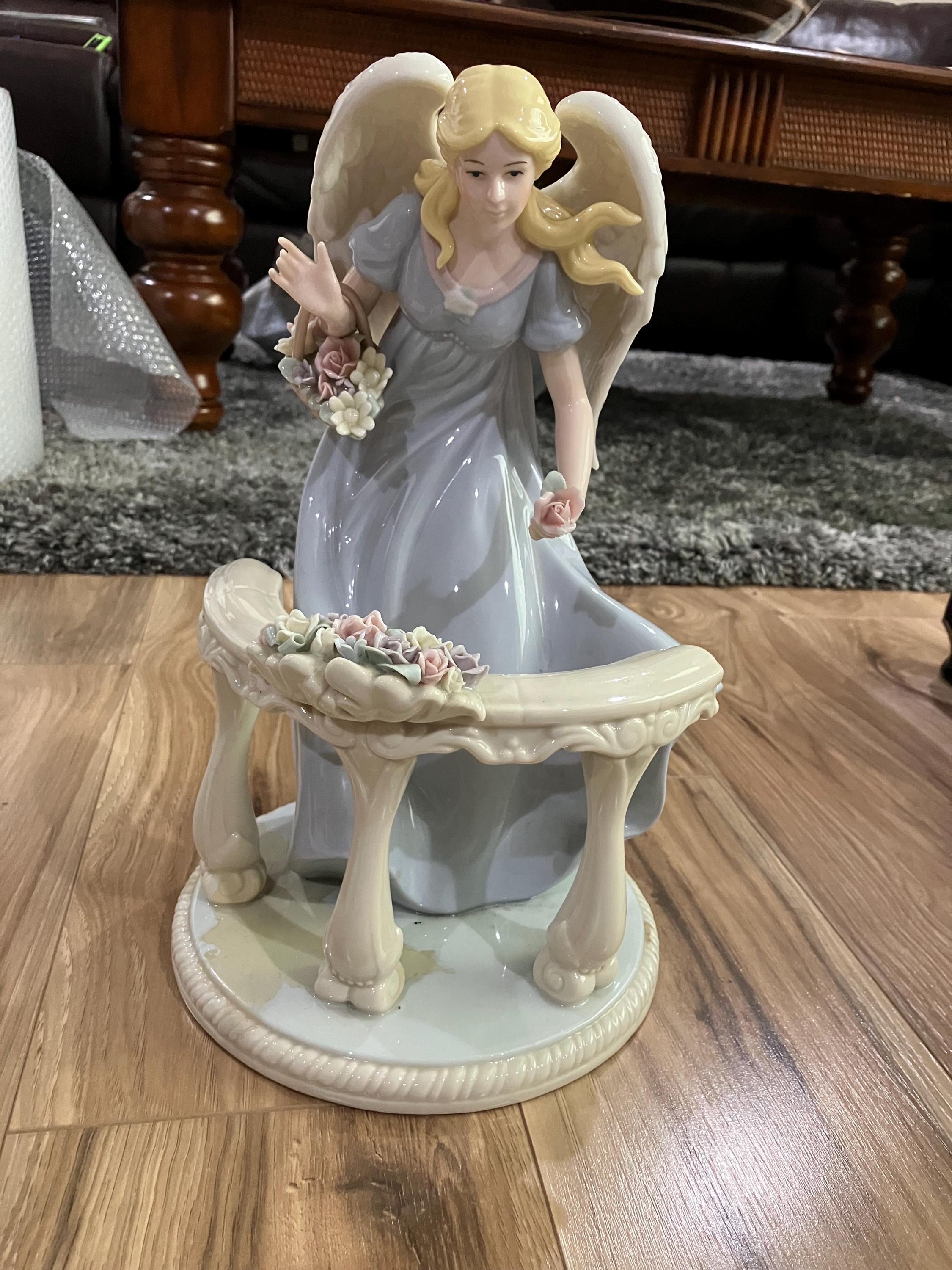 Vtg Large Porcelain Angel Standing on a Balcony. - Etsy