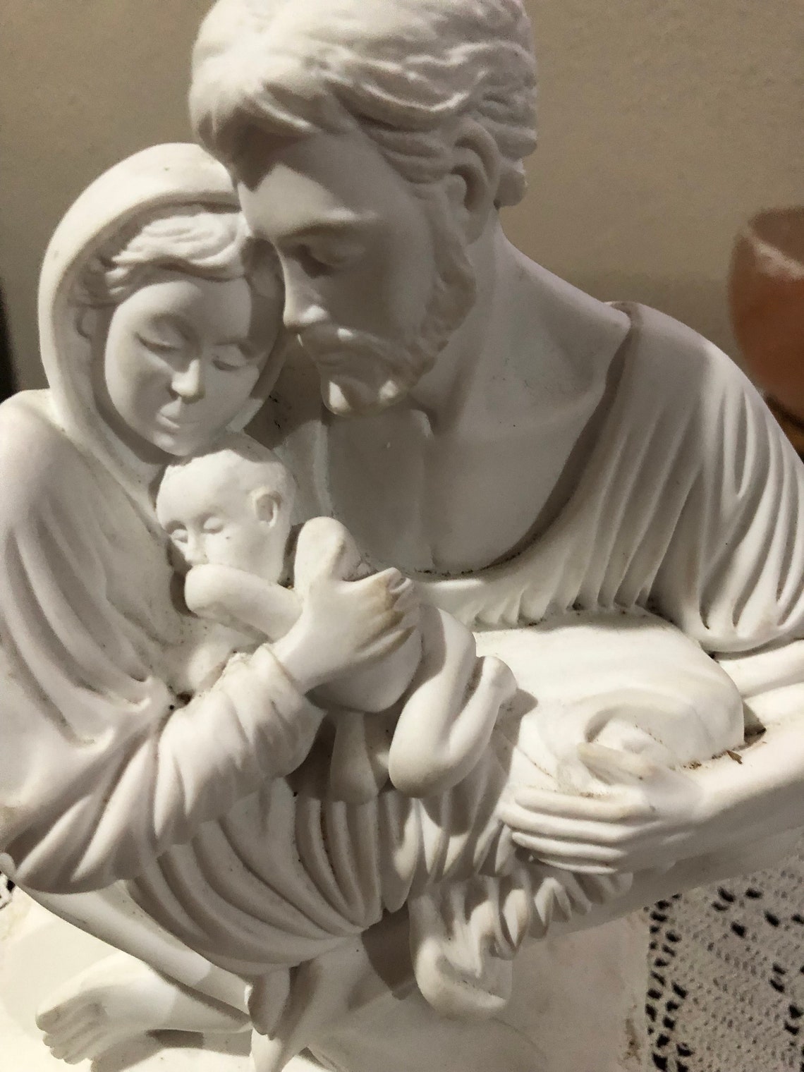 A Quiet Moment White Resin Statue of Jesus, Joseph, Mary, by Timmothy P ...