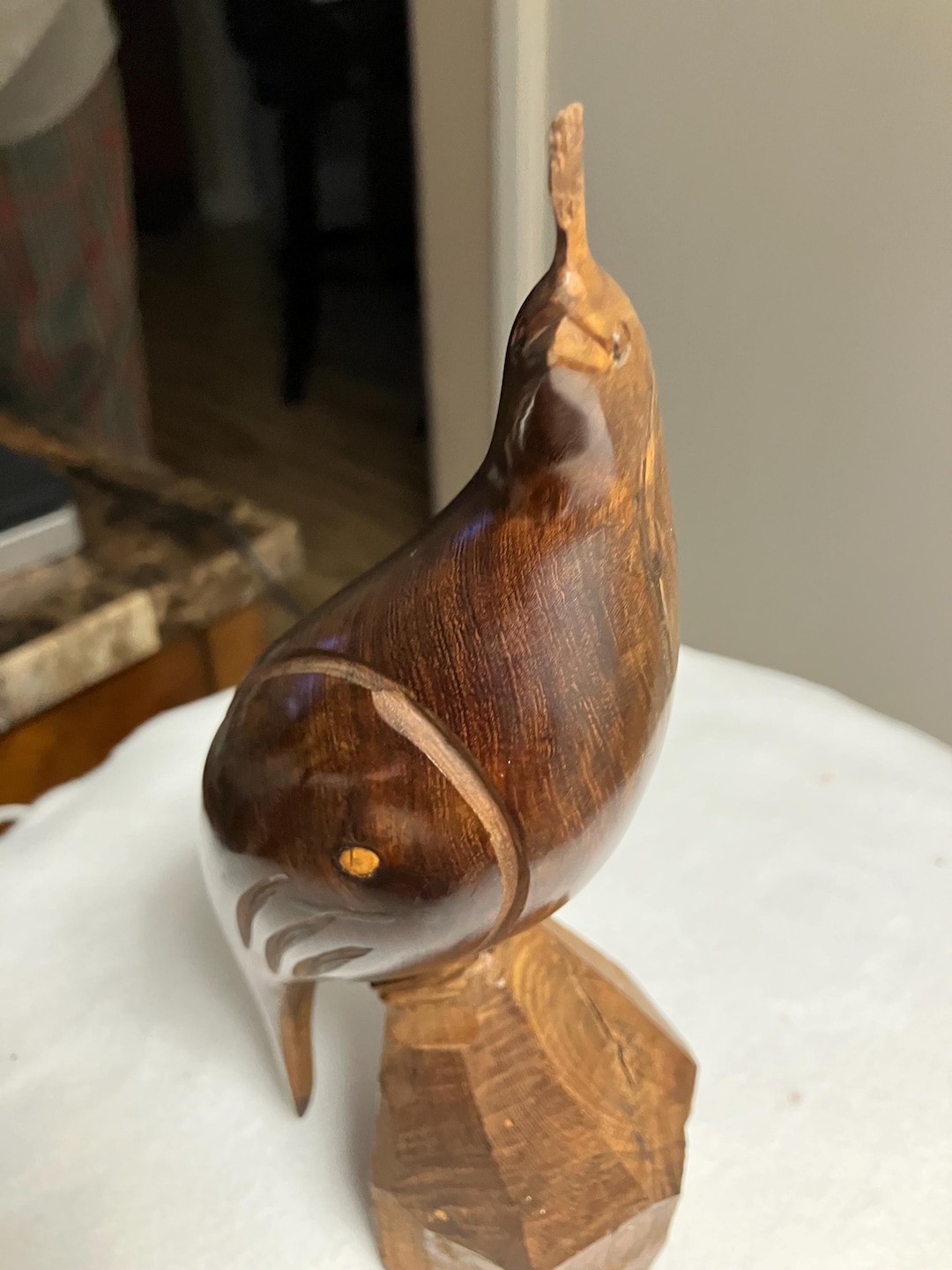 Vtg Hand Carved Wooden Quail Figurine - Etsy