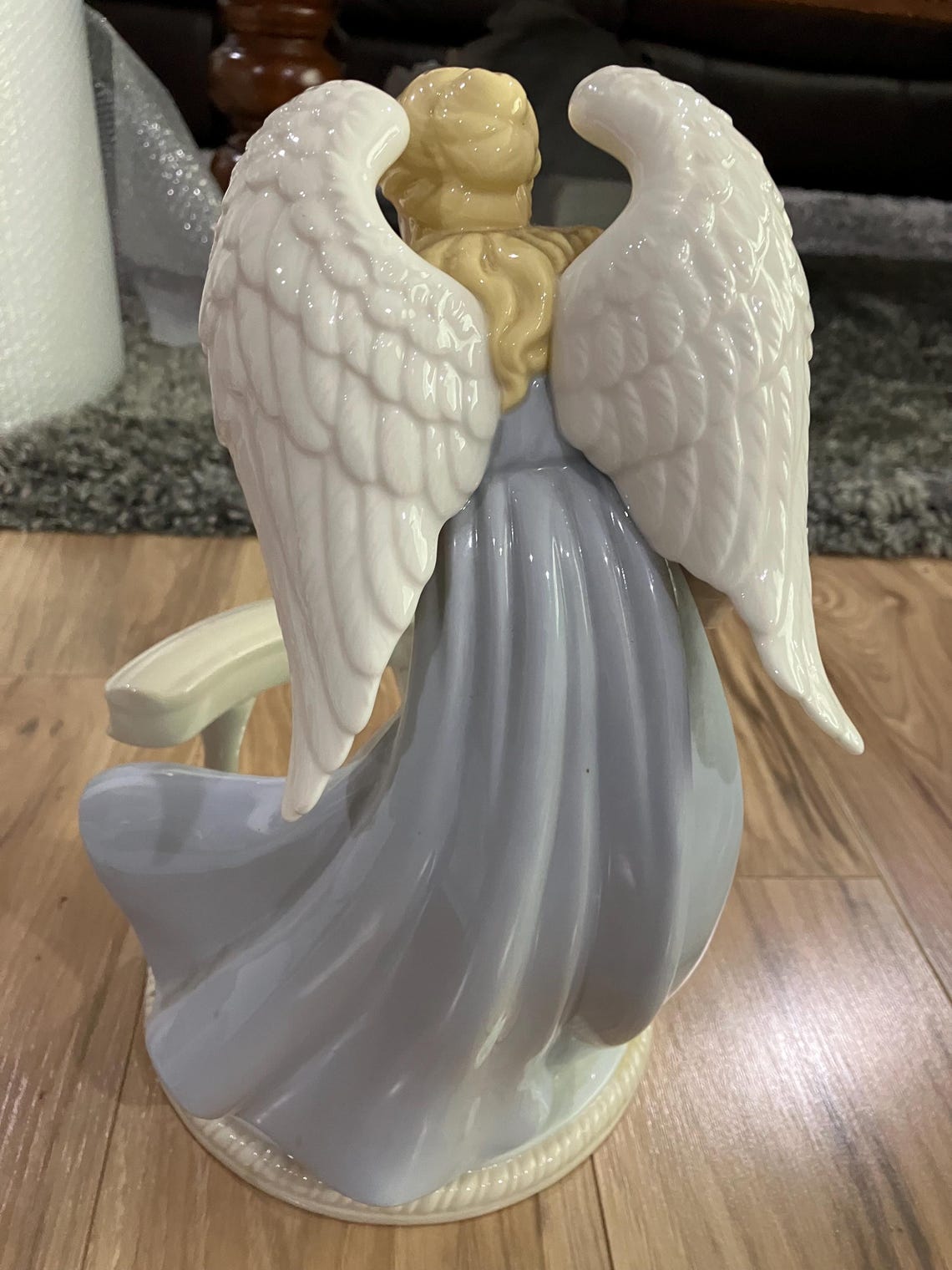Vtg Large Porcelain Angel Standing on a Balcony. - Etsy