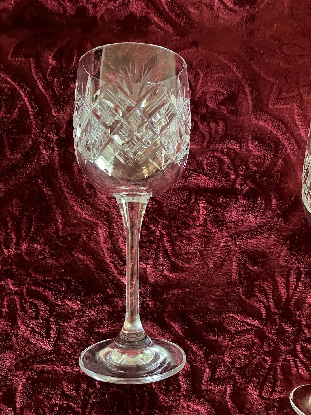 Lead Crystal Wine Glasses. Set of 4 - Etsy