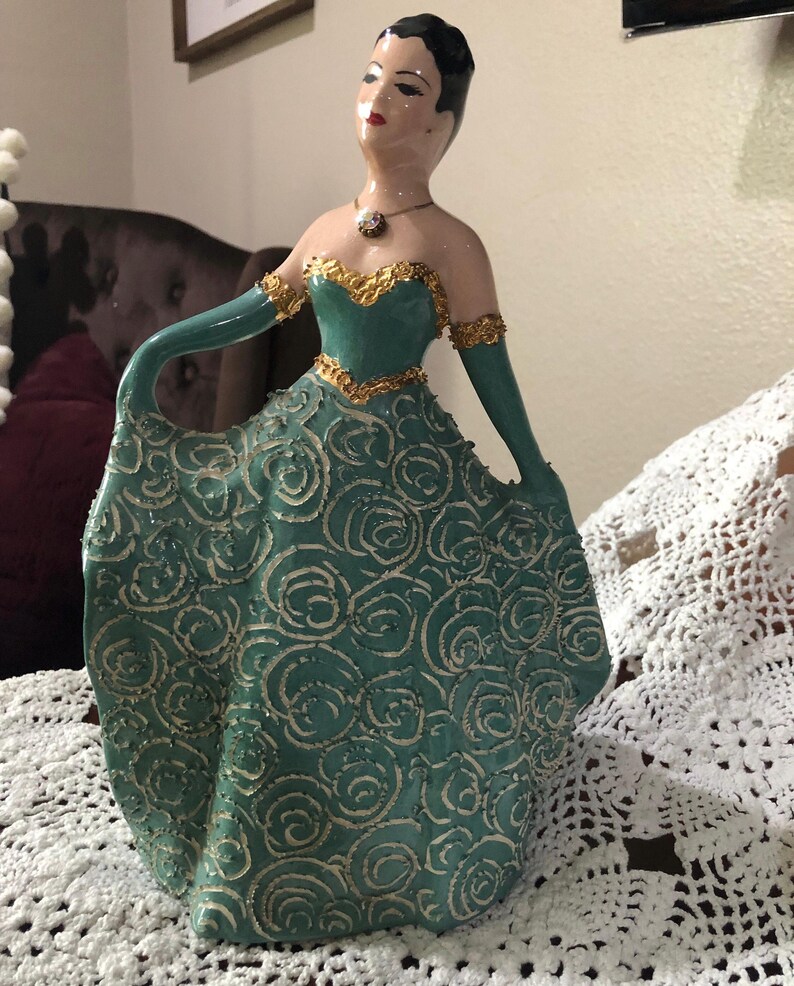 Vintage Porcelain Spanish Lady Figurine - Etsy