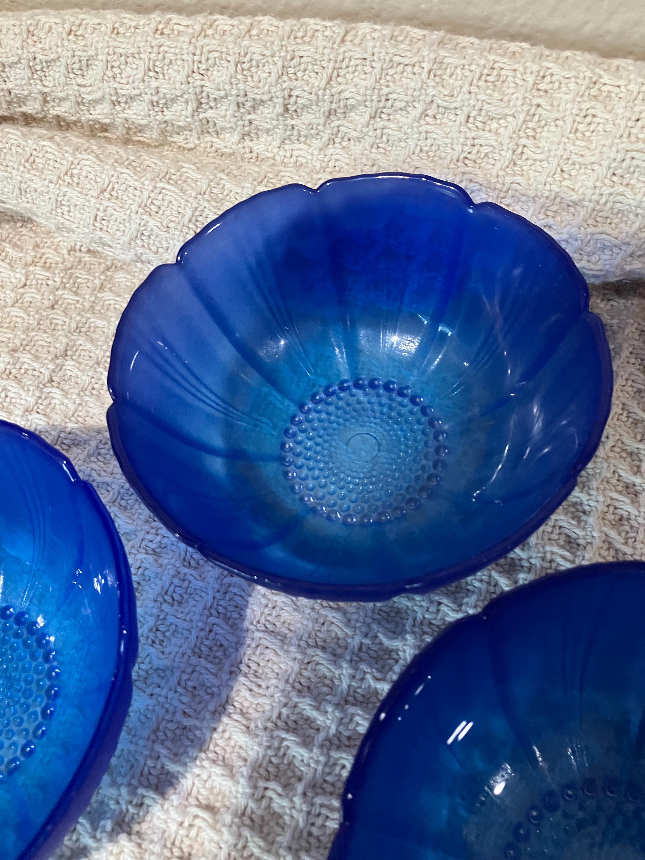 Vtg Set of 3 Arcoroc France Colbolt Blue Dessert Bowls - Etsy
