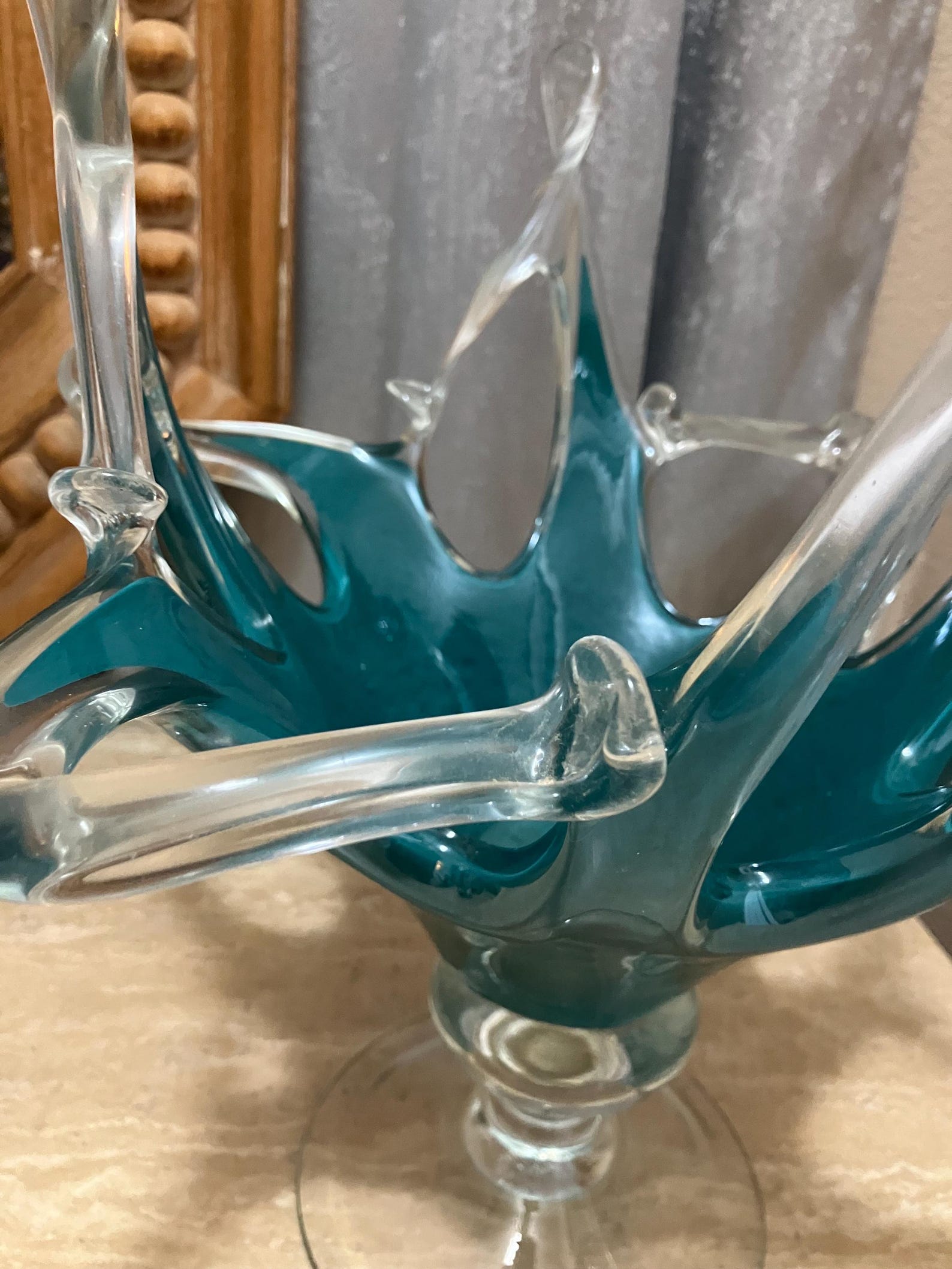 Vintage Hand Blown Murano Sculptural Glass Art Bowl - Etsy
