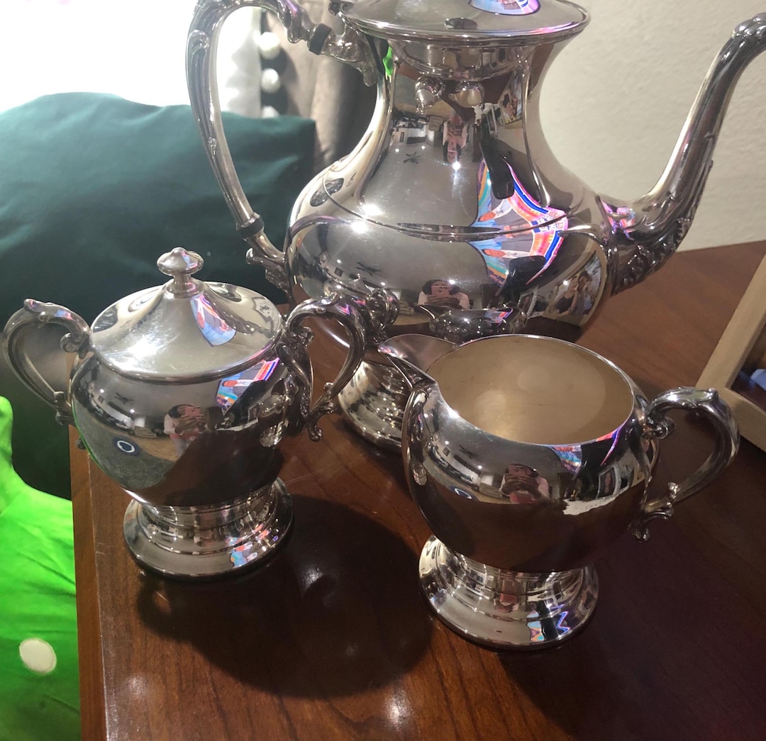 Sheridan Silver on Copper 3 Piece Tea Set - Etsy