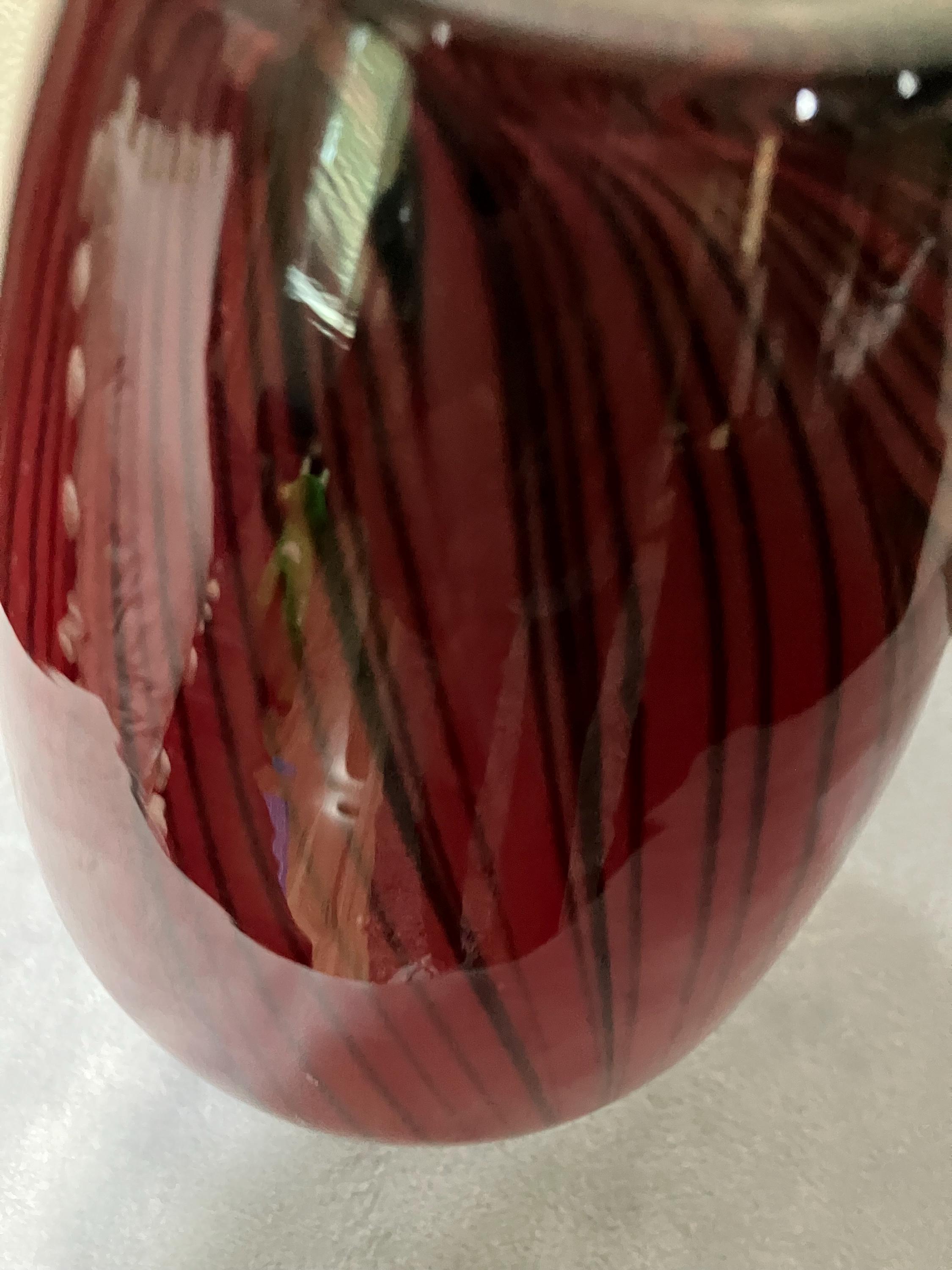 Vintage Hand Blown Black and Red Colored Vase - Etsy