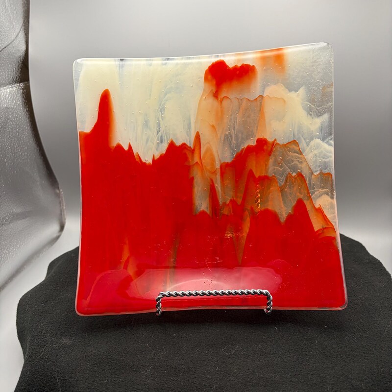 Fused Glass Square Tray - Etsy