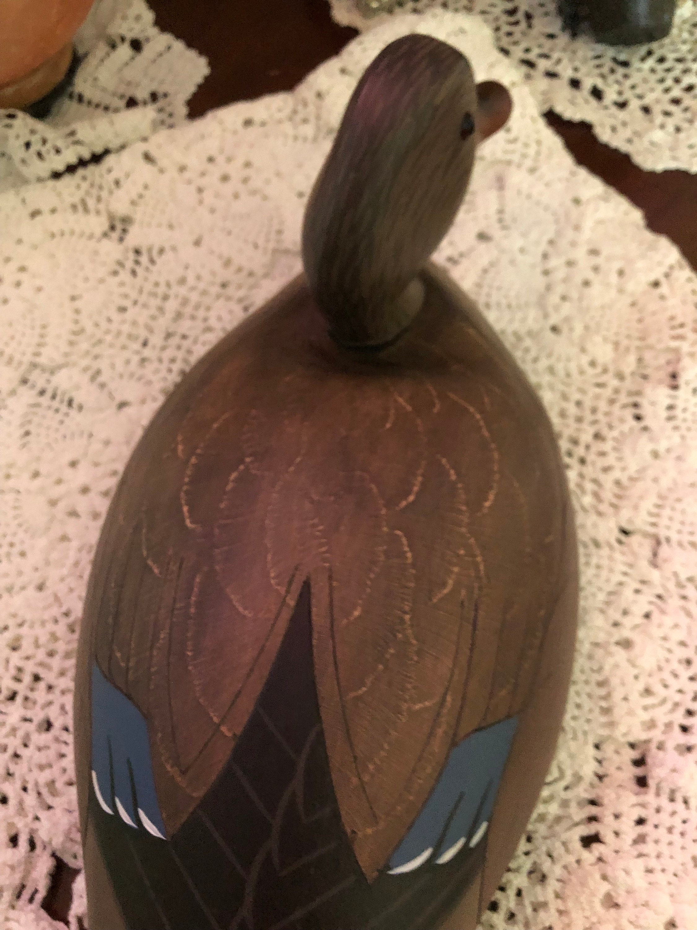 Vintage Ethan Allen Hand Painted Mallard Wooden Duck Signed by Artist ...