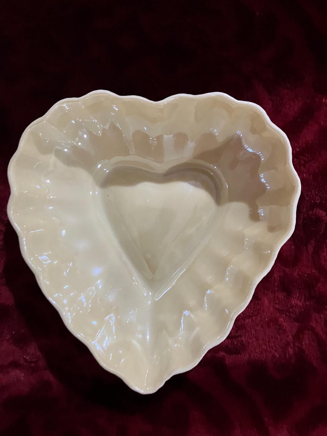 Vintage Parian China Heart Shaped Jewelry Tray by Belleek Pottery ...