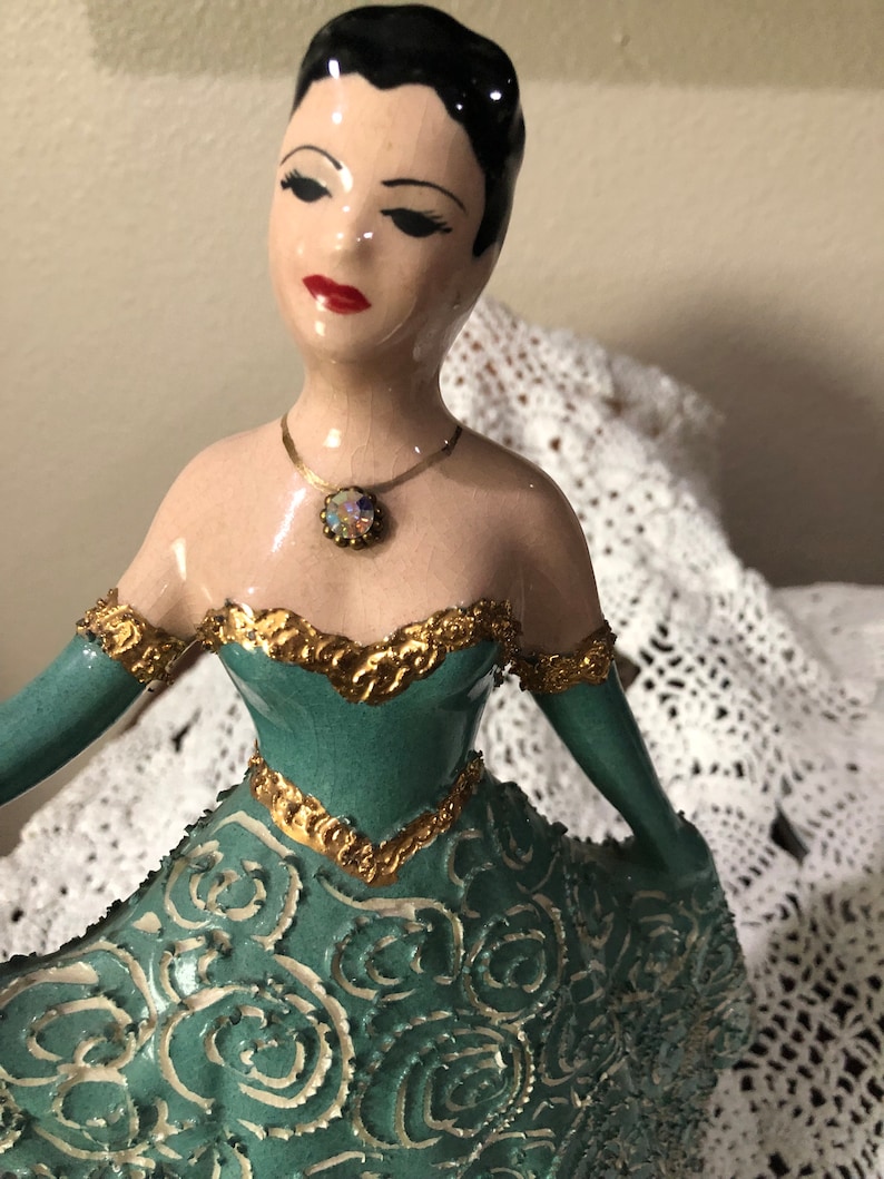 Vintage Porcelain Spanish Lady Figurine - Etsy