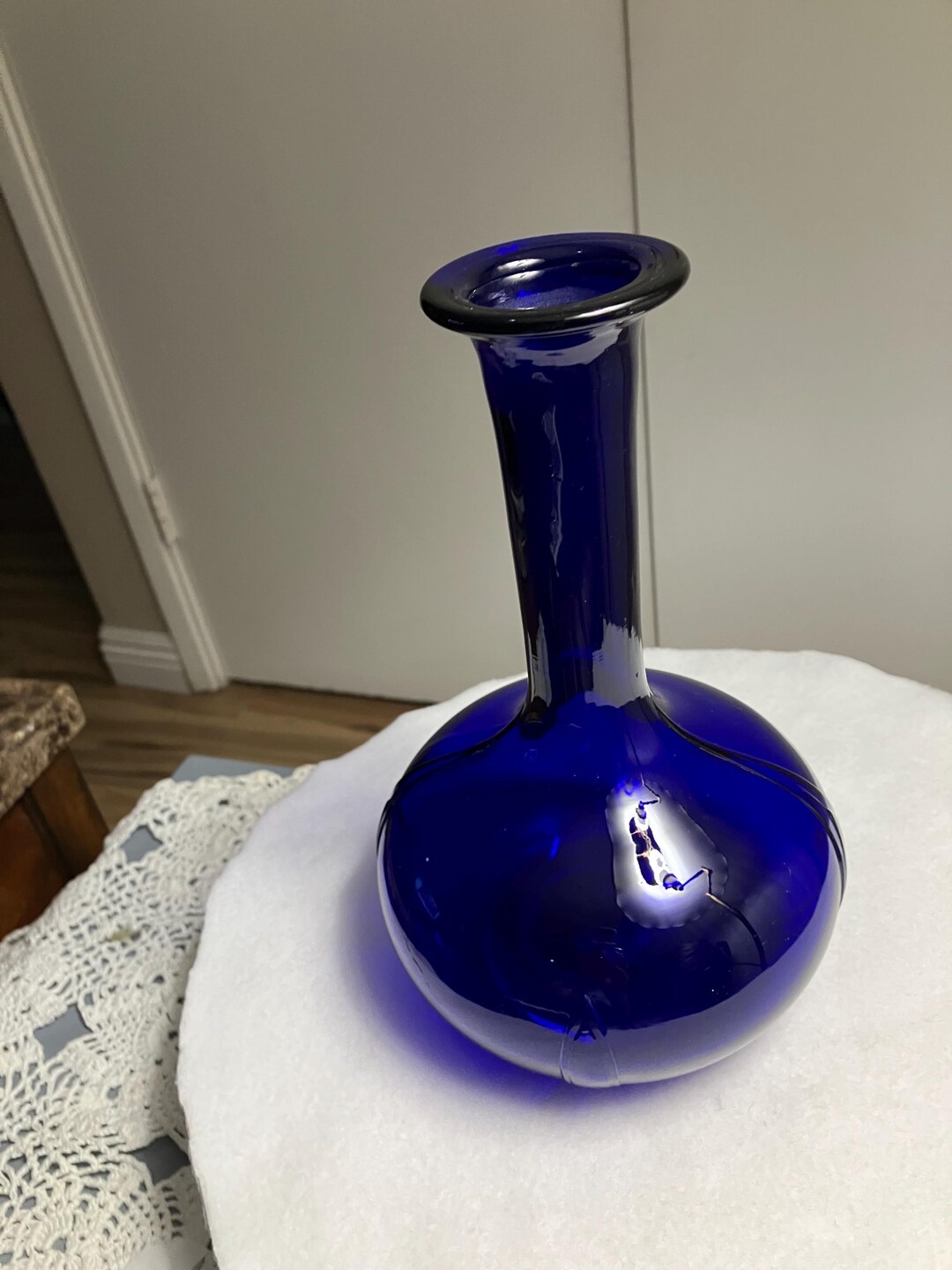Vtg. Rare Colbolt Blue Glass Bud Vase - Etsy
