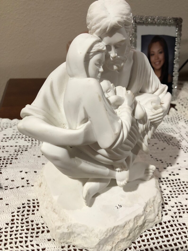A Quiet Moment White Resin Statue of Jesus, Joseph, Mary, by Timmothy P ...