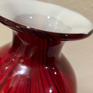 Vintage Hand Blown Black and Red Colored Vase - Etsy