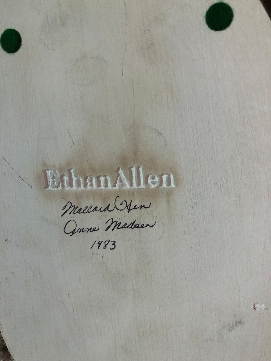 Vintage Ethan Allen Hand Painted Mallard Wooden Duck Signed by Artist ...