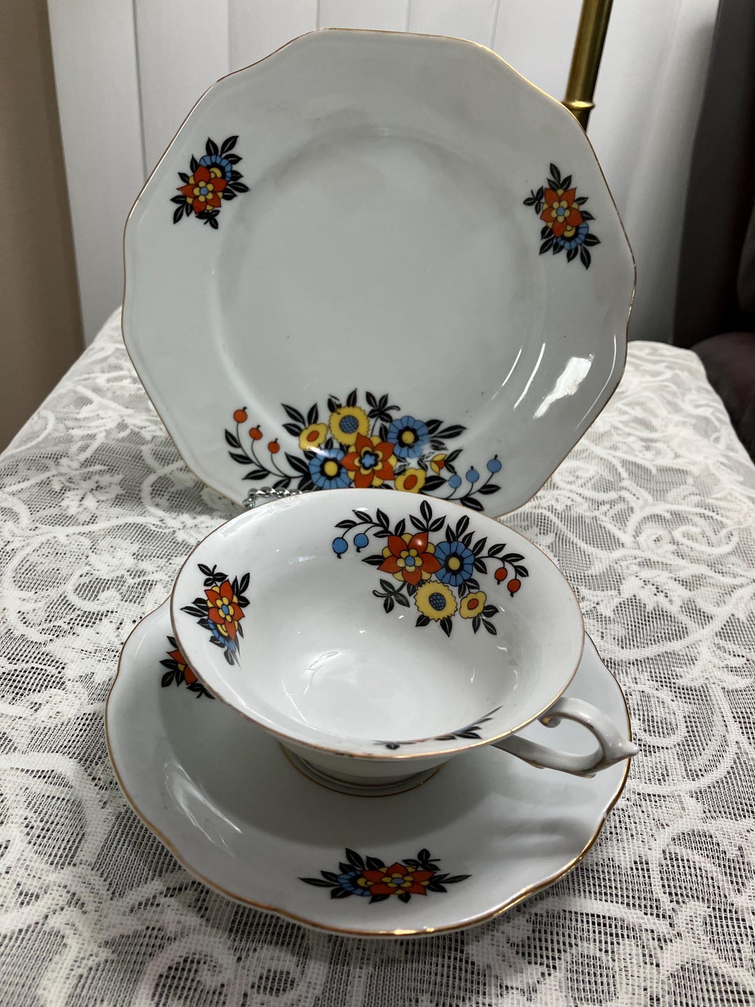 Vtg Bavaria Germany Cup and Saucer, and Desert Plate - Etsy