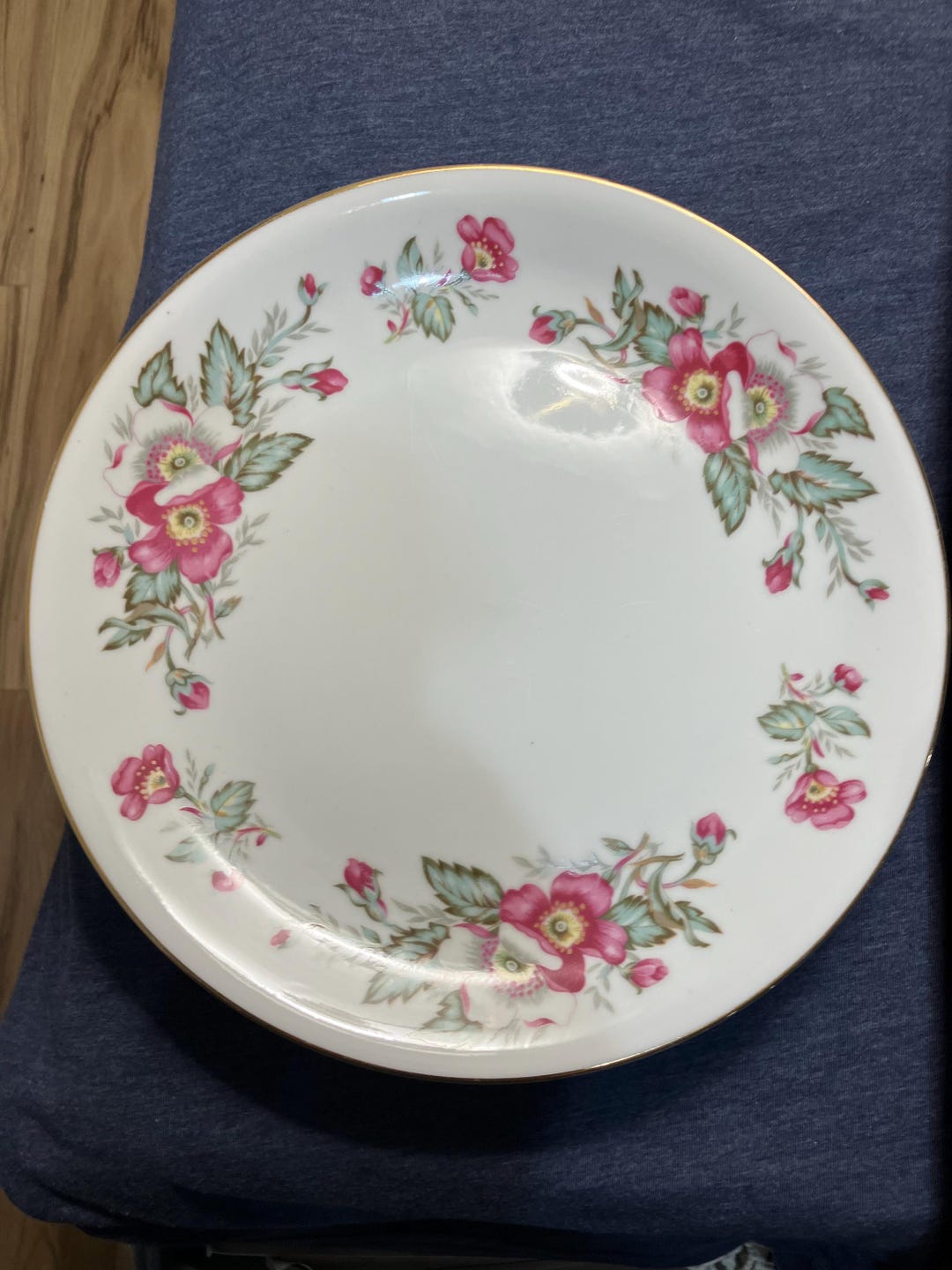 Vtg. Hira Fine China Prarie Rose Pattern Dinner Plates Set of 4. Made ...