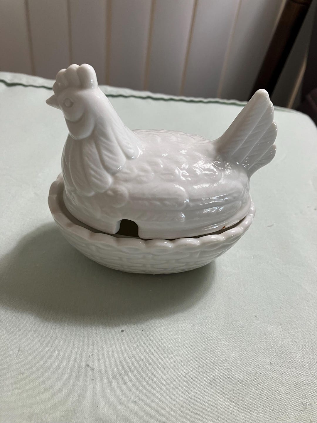 Vtg Milk Glass Miniature Nesting Chicken Trinket Dish - Etsy