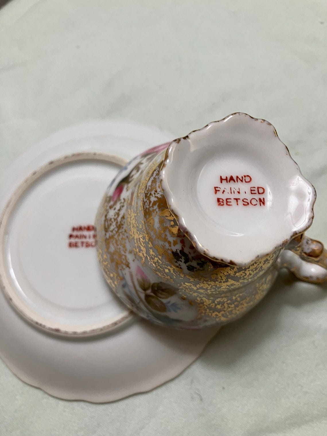 Vintage Betson Demitasse Bone China Hand Painted Cup and Saucer - Etsy