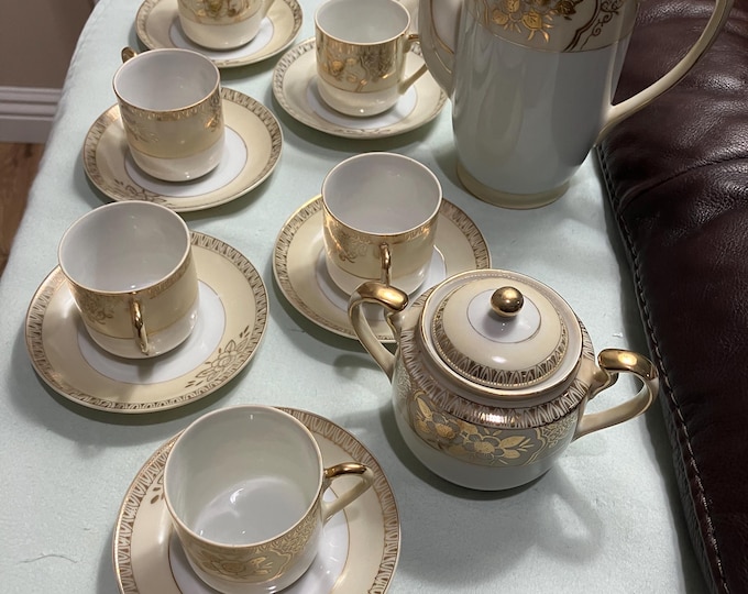 Antique Chikaramachi Hand Painted Porcelain Tea Set - Etsy