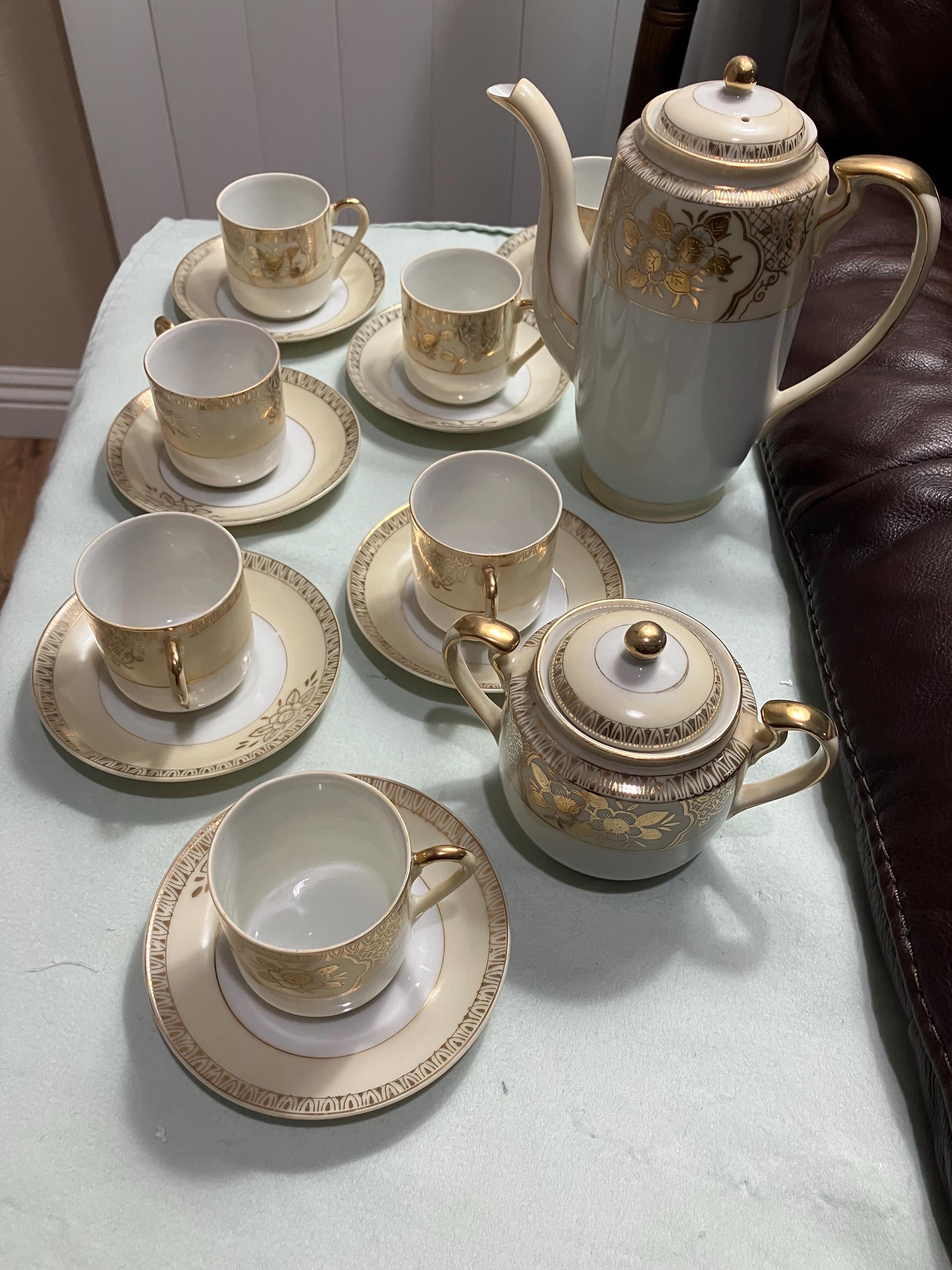 Antique Chikaramachi Hand Painted Porcelain Tea Set - Etsy