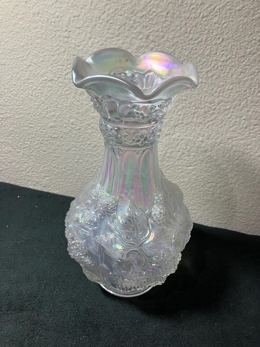 Vtg Imperial Loganberry Carnival Clear Irredecent Vase - Etsy