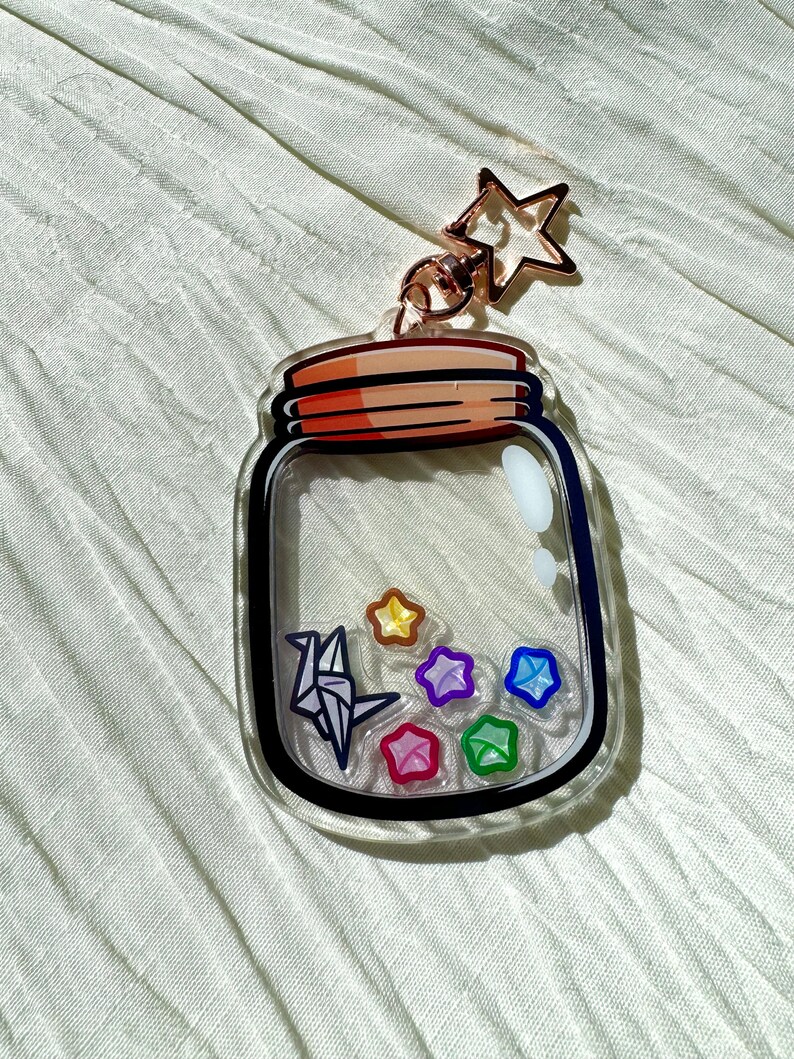 Jar of Paper Stars Shaker Keychain - Etsy