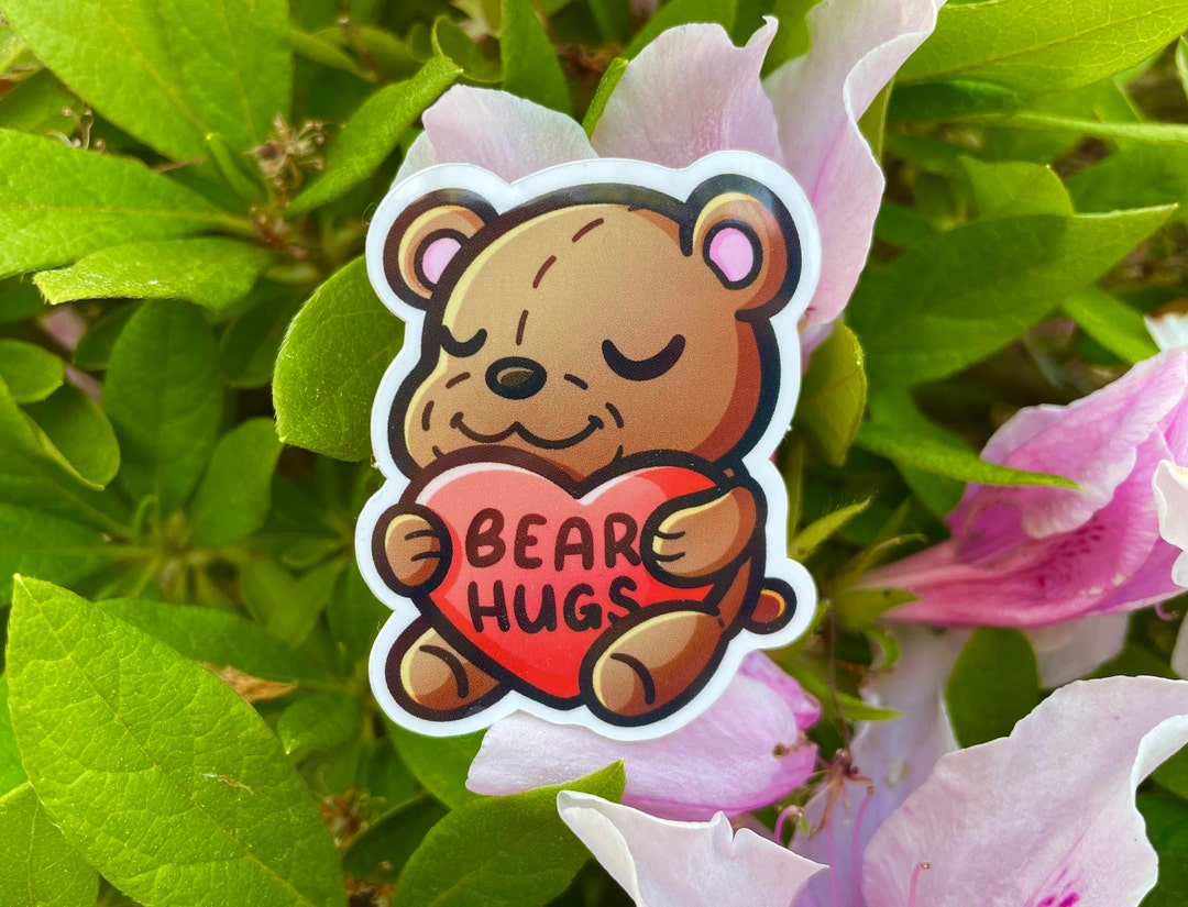 Bear Hugs Sticker | Cute Teddy Bear Pun Sticker - Etsy