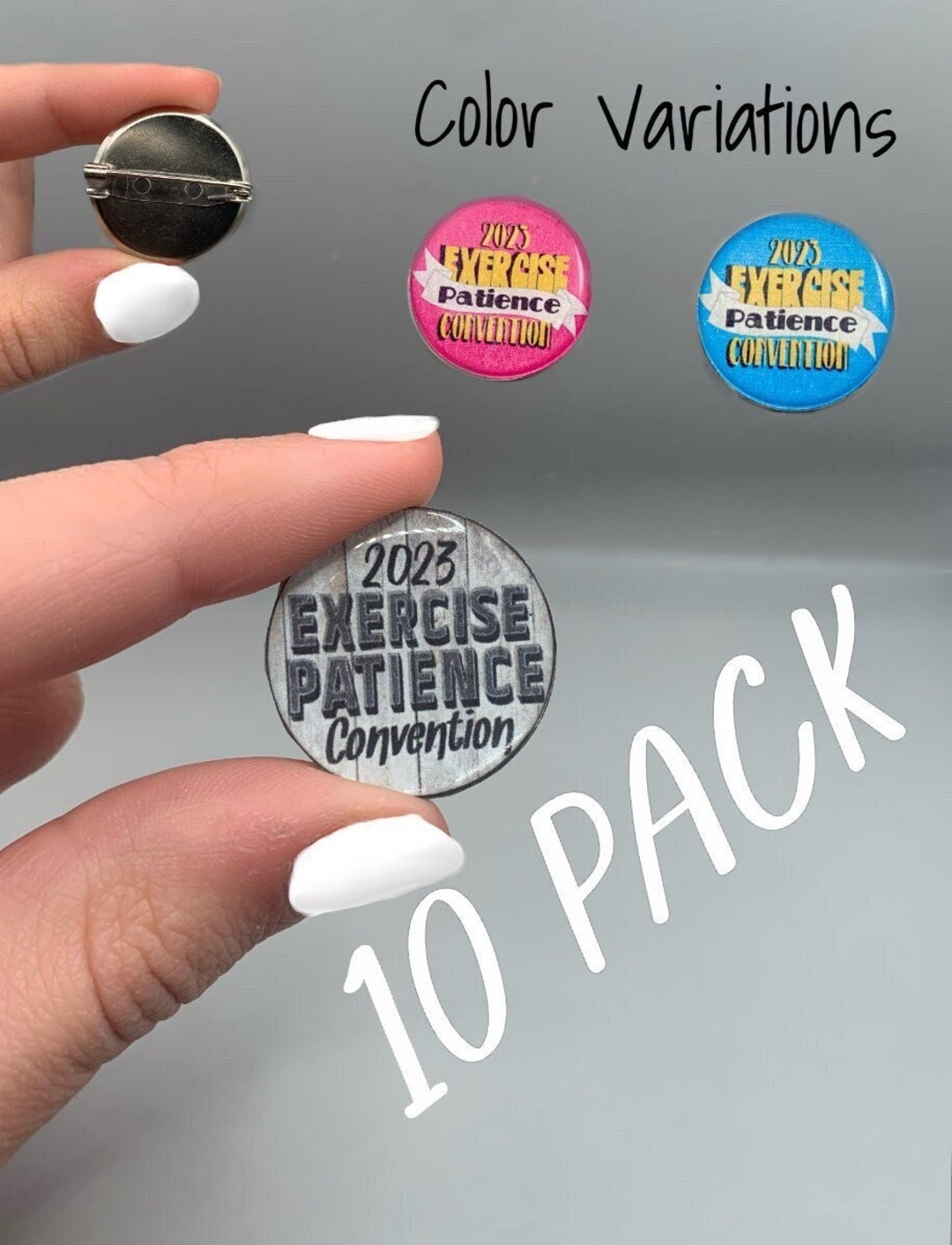 10 Pack 2023 Convention Pins Exercise Patience - Etsy