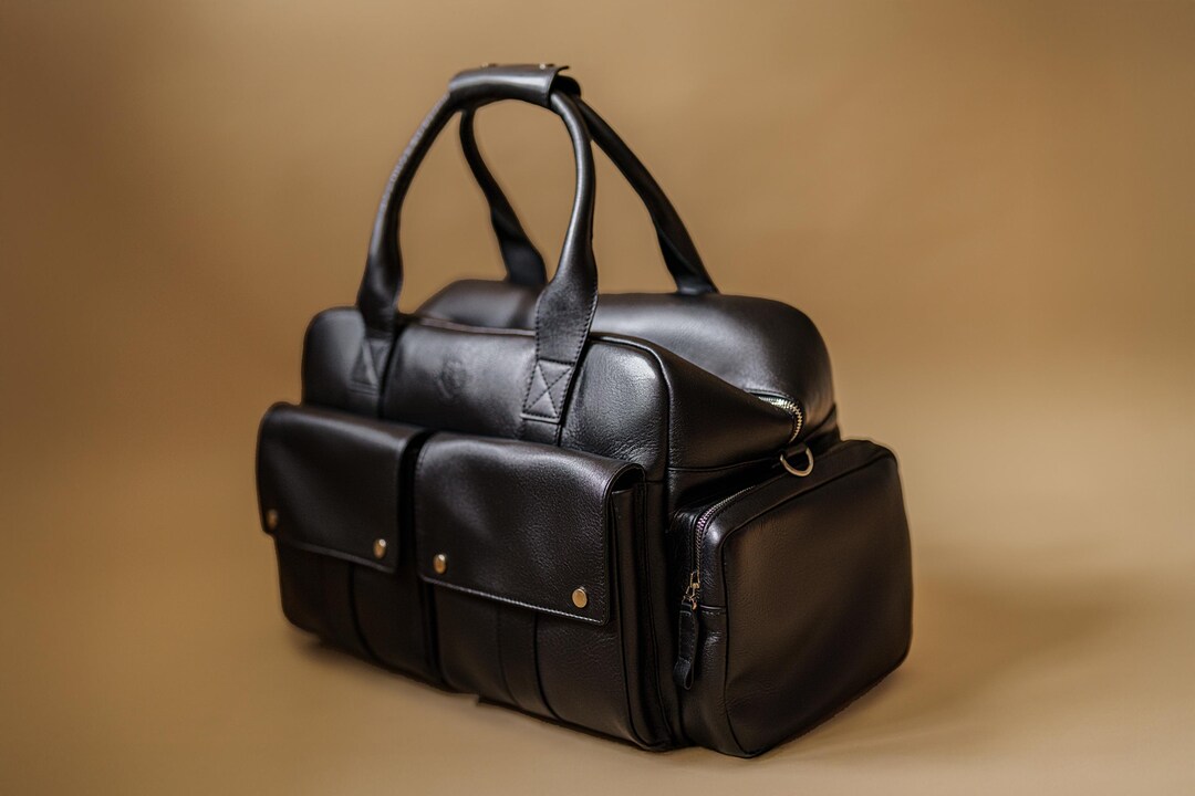 Personalized Engraved Leather Duffle Bag, Large Travel Holdall for Him ...