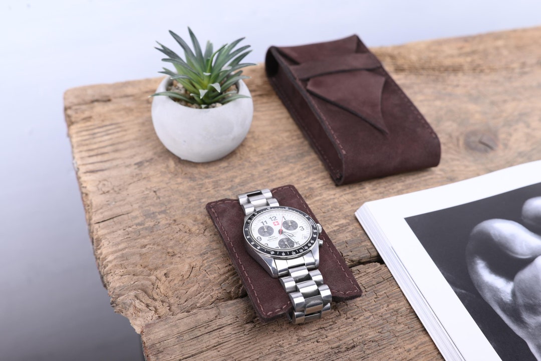 Custom Leather Watch Pouch, Engraved Watch Case, Single Watch Organizer ...