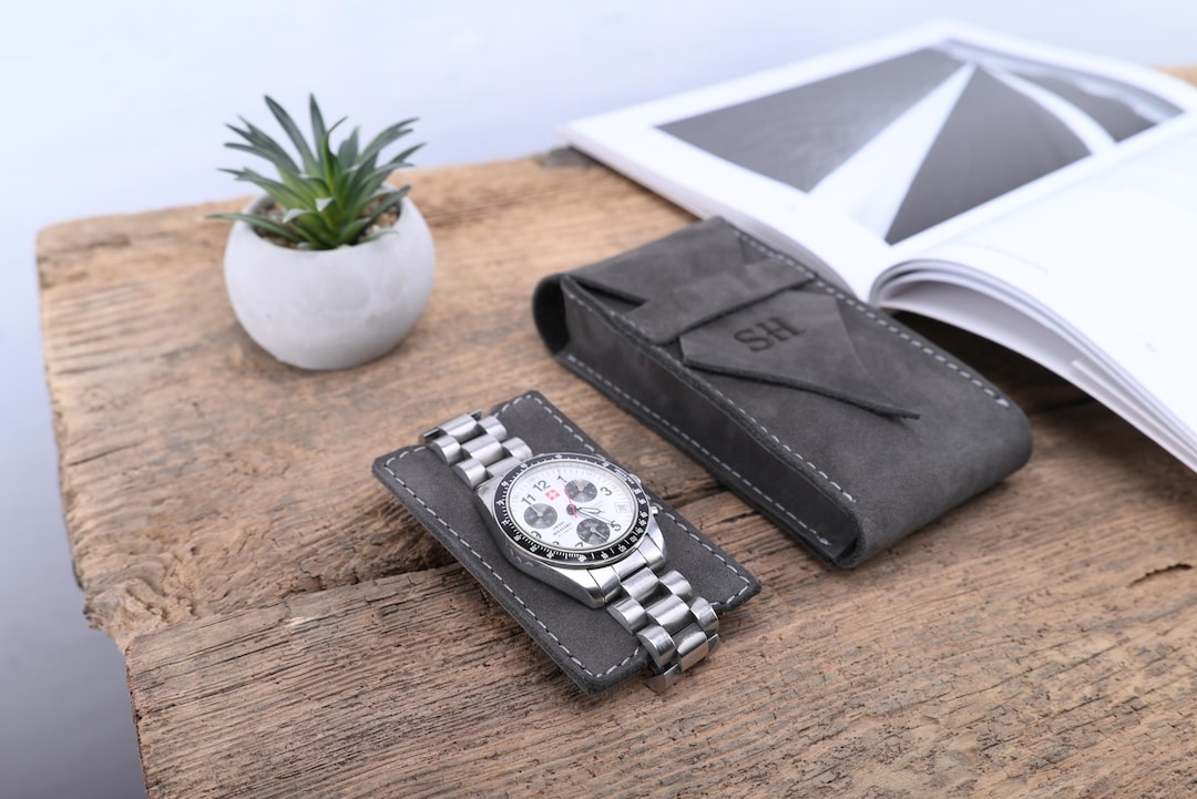 Watch Pouch Made From Leather, Custom Engraved Watch Case, Single Watch ...