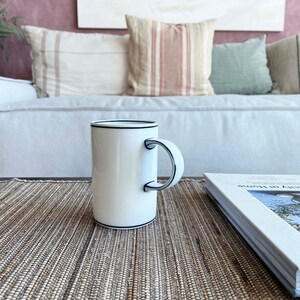 Blue and White Handmade Ceramic Round Mug: Large Size Mug | Etsy