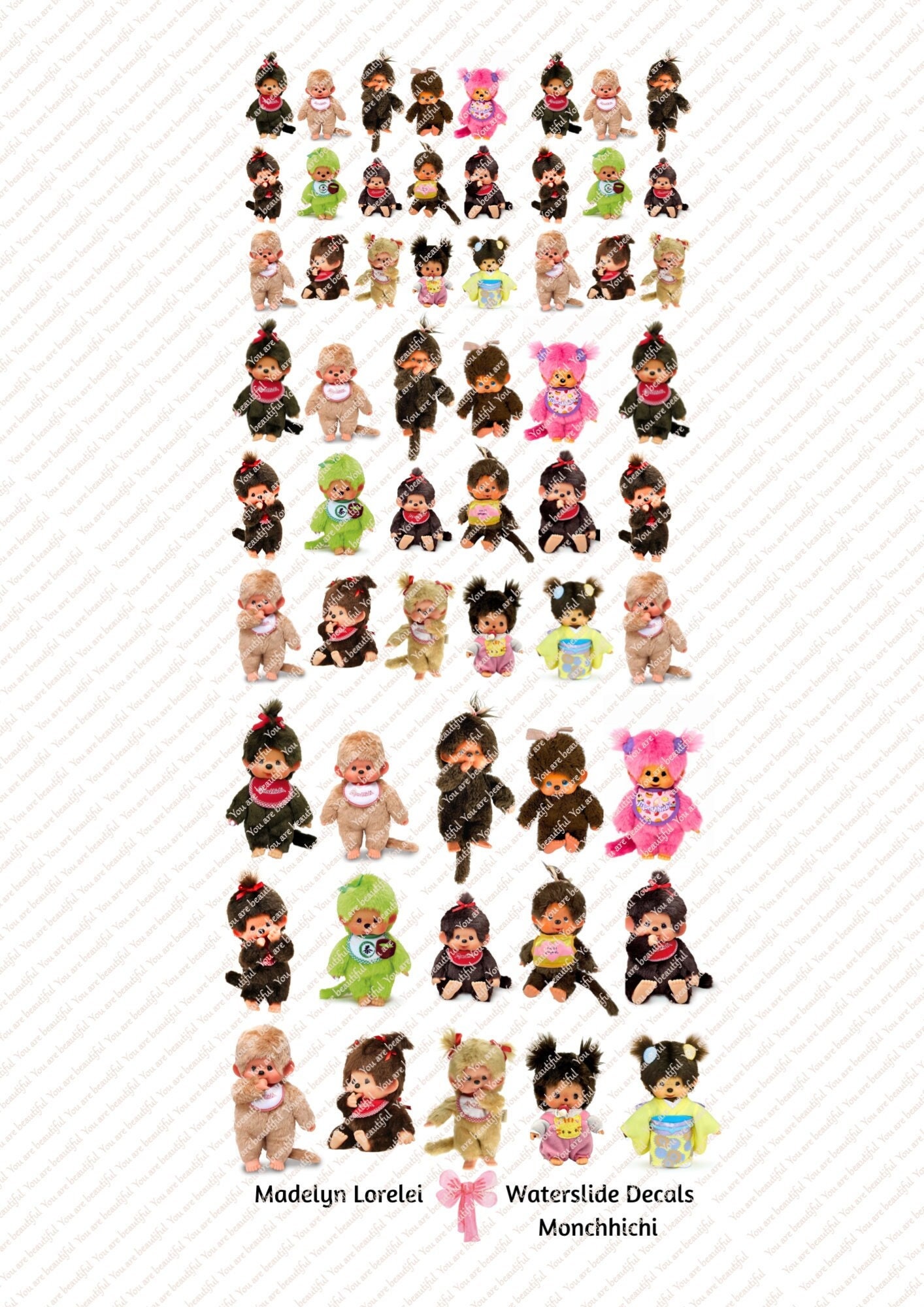 Monchhichi Waterslide Nail Decals - Etsy