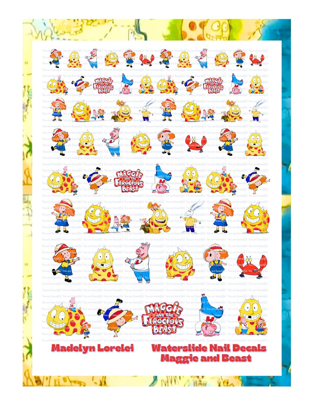 Maggie and Beast Waterslide Nail Decals - Etsy