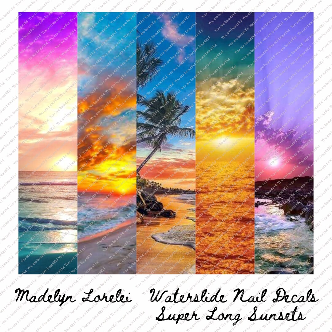 Extra Long Sunsets Waterslide Nail Decals - Etsy
