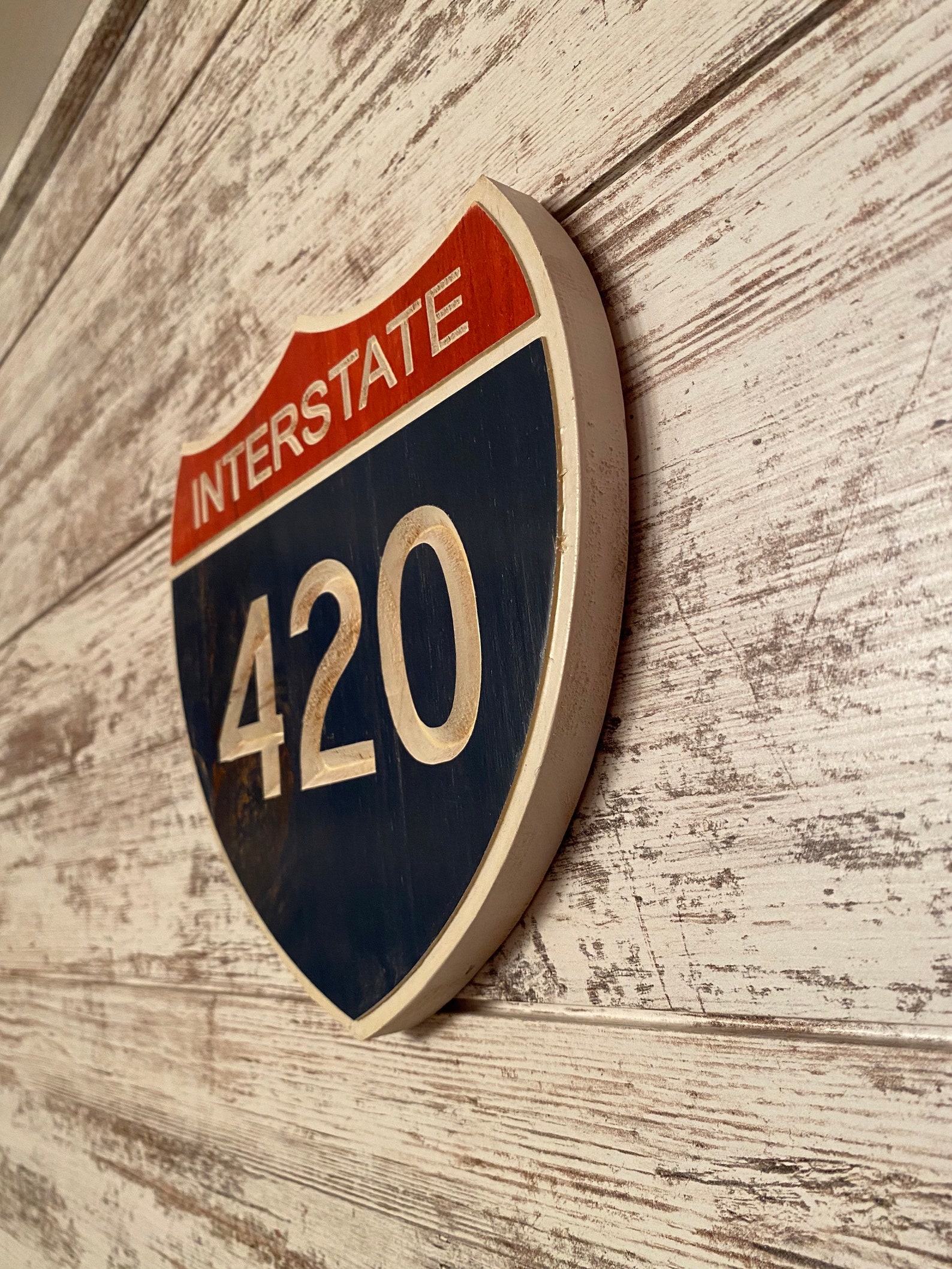 Interstate 420 Shield Carved Wood Highway Sign. Weed Lovers - Etsy