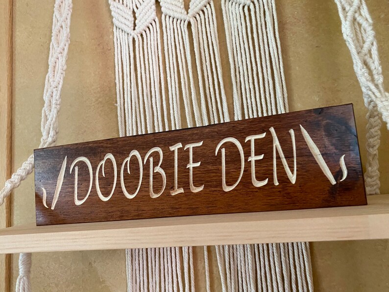 Doobie Den Sign Beautiful Handmade Marijuana Themed Carved - Etsy