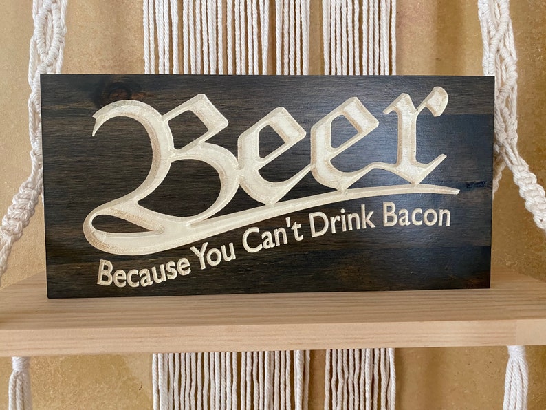 Funny Beer Sign for Your Man Cave or Home Bar. Carved Wood - Etsy