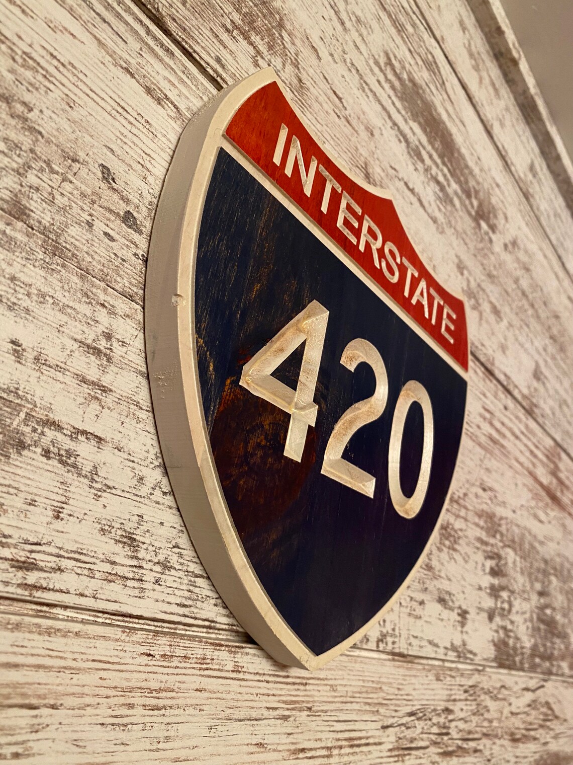 Interstate 420 Shield Carved Wood Highway Sign. Weed Lovers | Etsy