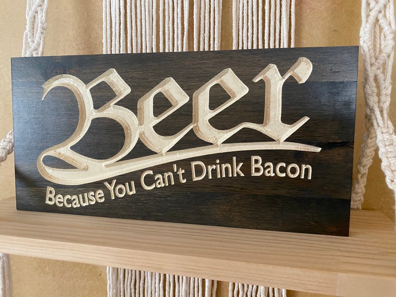 Funny Beer Sign for Your Man Cave or Home Bar. Carved Wood - Etsy