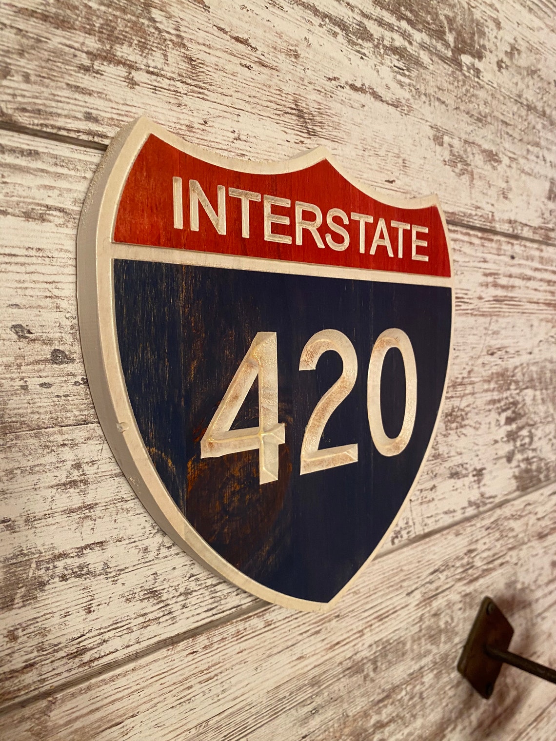 Interstate 420 Shield Carved Wood Highway Sign. Weed Lovers | Etsy