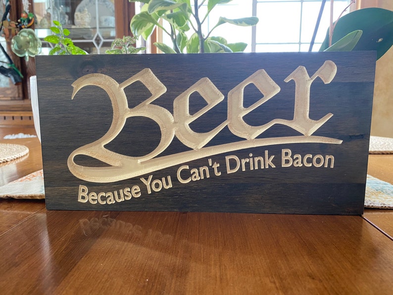 Funny Beer Sign for Your Man Cave or Home Bar. Carved Wood - Etsy