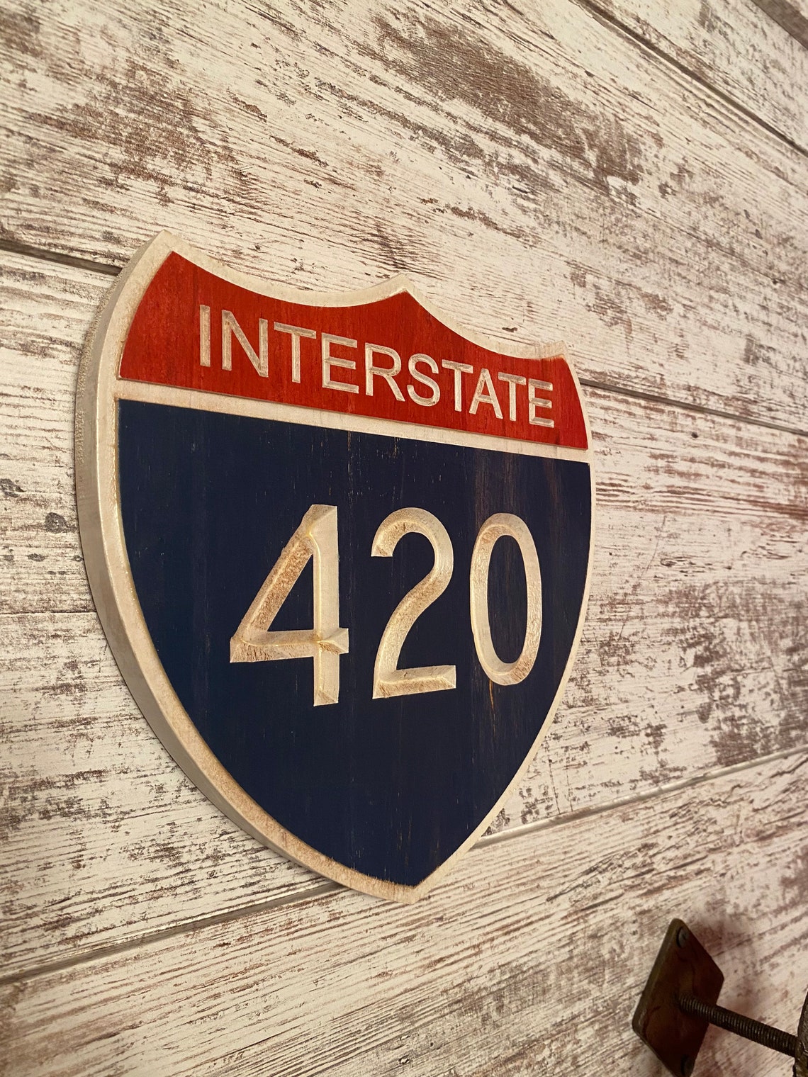Interstate 420 Shield Carved Wood Highway Sign. Weed Lovers | Etsy