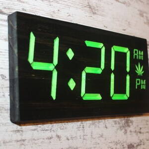It's 420 Somewhere! Faux Digital Clock Set at 420. Carved Wood Clock ...