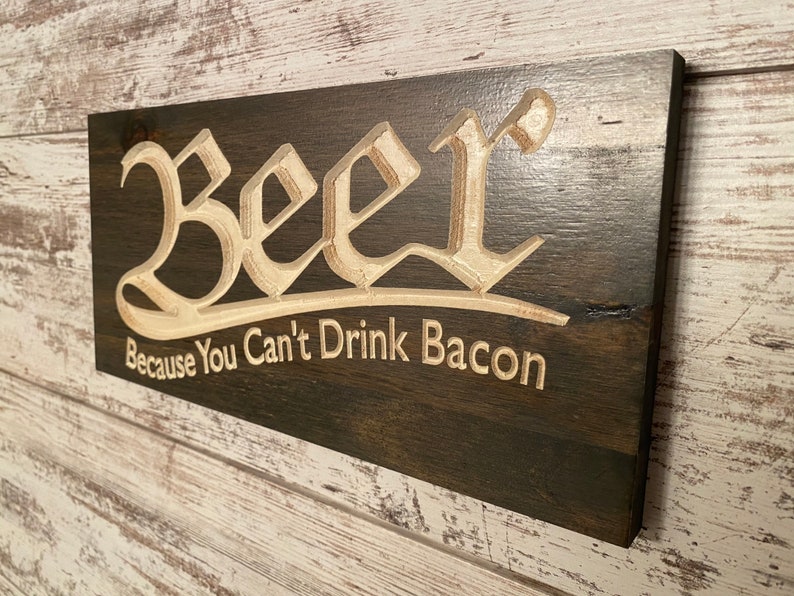 Funny Beer Sign for Your Man Cave or Home Bar. Carved Wood - Etsy