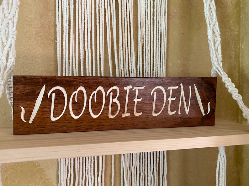 Doobie Den Sign Beautiful Handmade Marijuana Themed Carved - Etsy