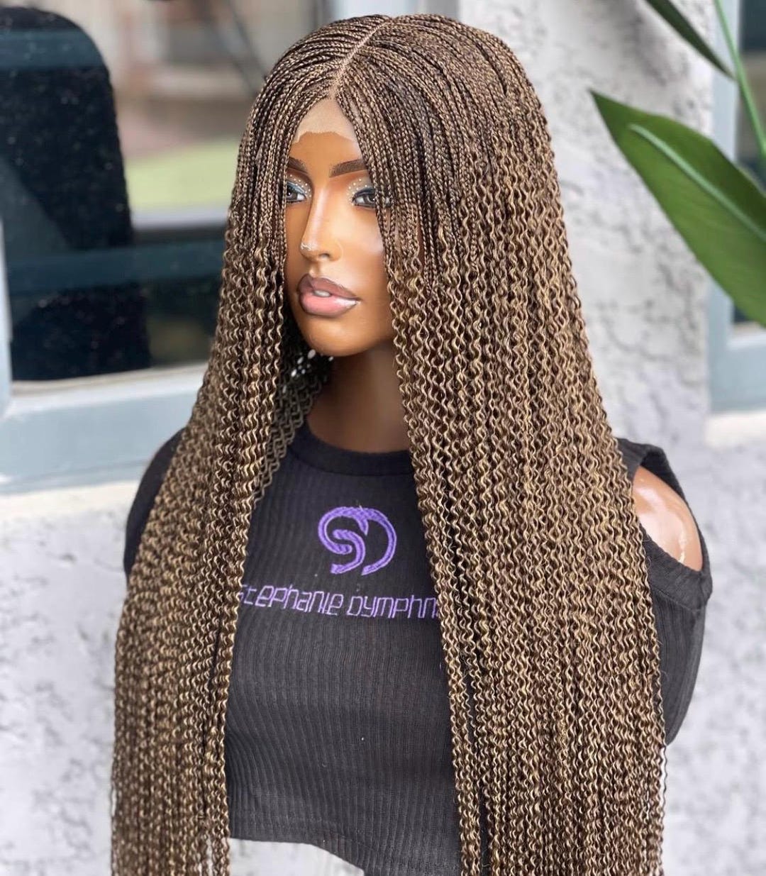 Watermelon Braids,braided Wig,one One Braids,ready to Ship,braids Wig ...