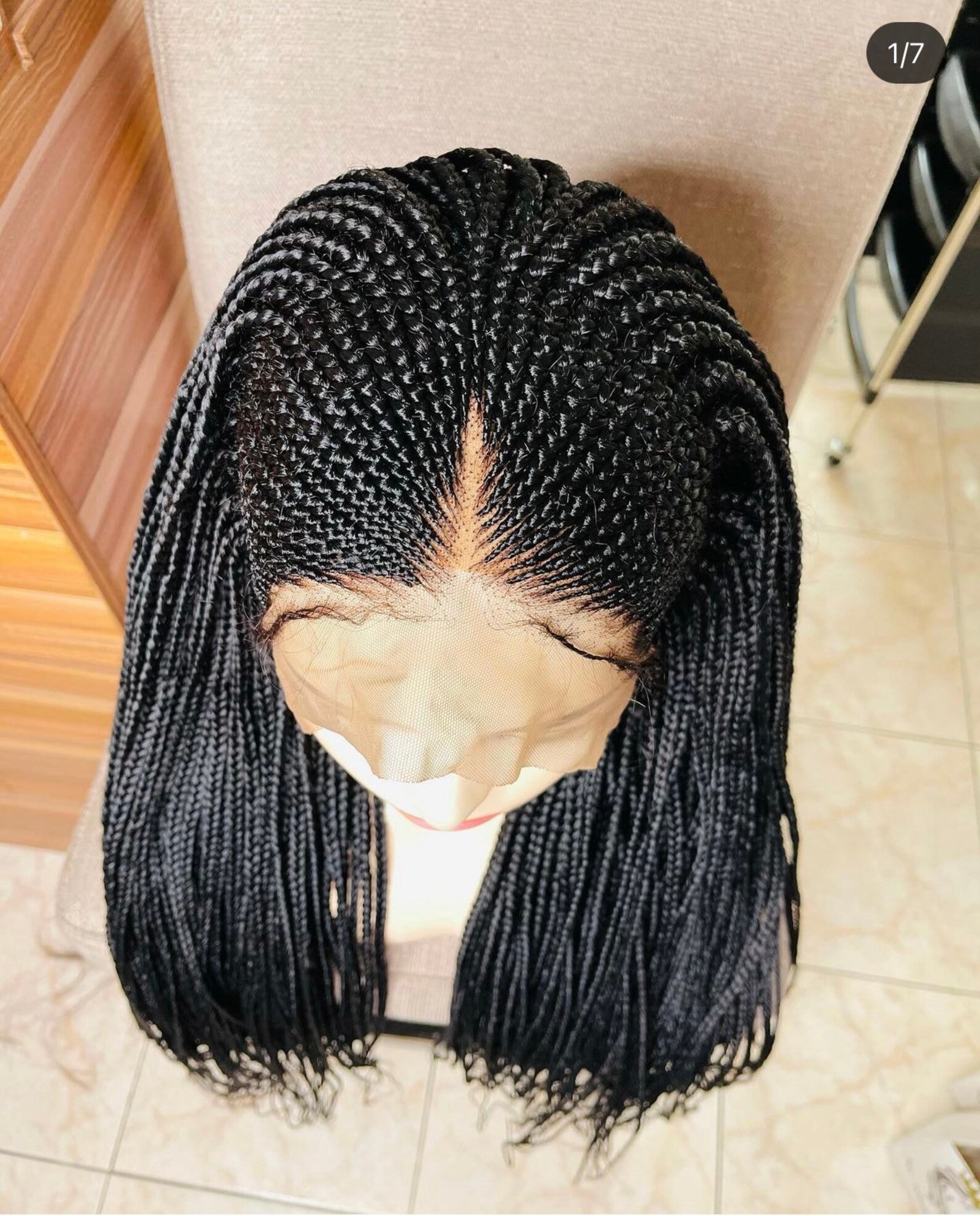 Feed in Cornrows Wig for Black Women Senegalese Wig Weaving French ...