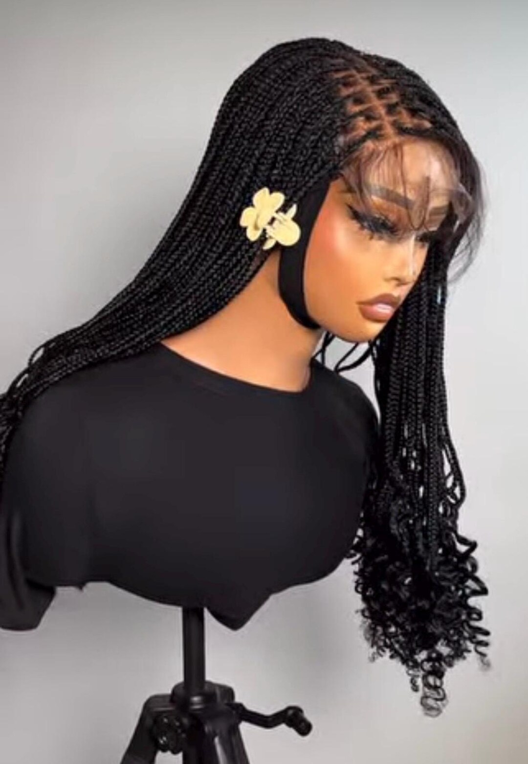 Briaded Wig,one One Braids,tiny Braids,ready to Ship,closure Lace,style ...
